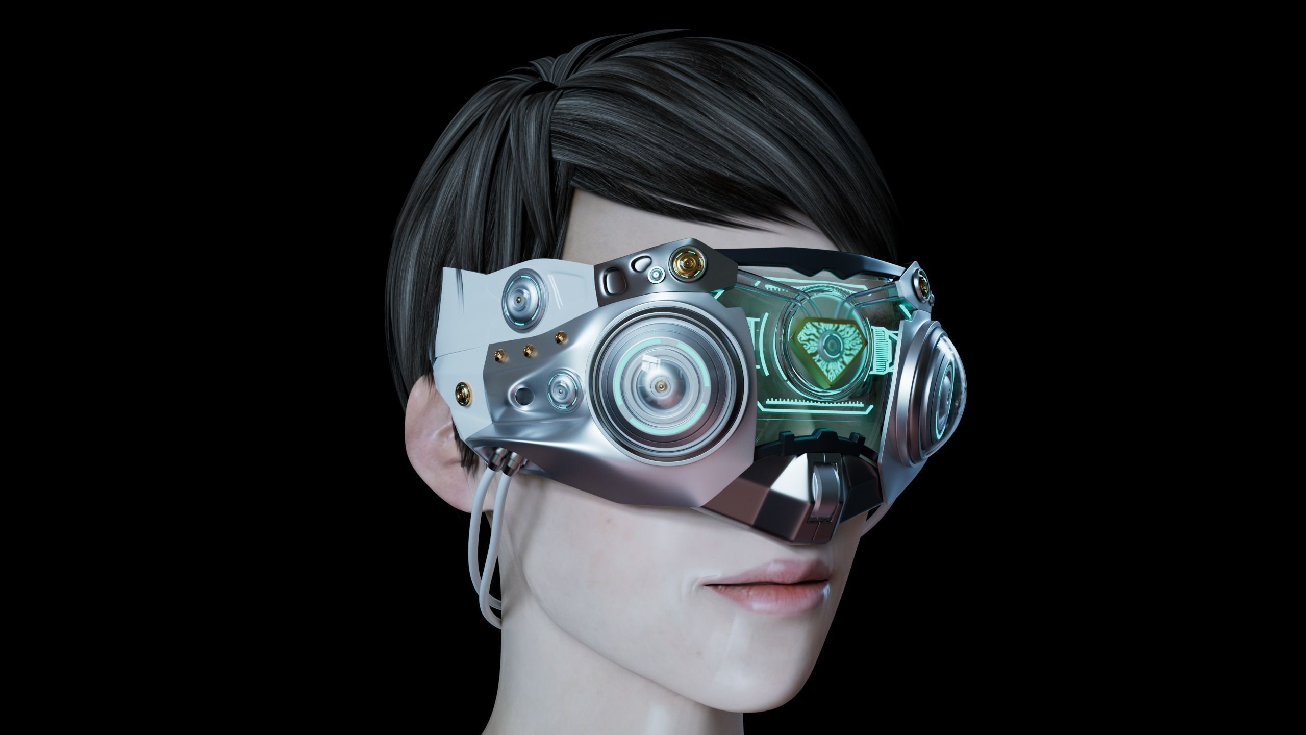 C4D modeling rendering - sci-fi eye patch 3D model | CGTrader