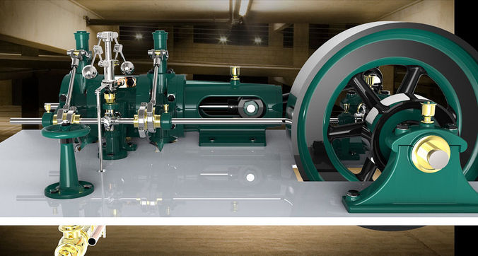 Valve steam model engine free 3D model | CGTrader