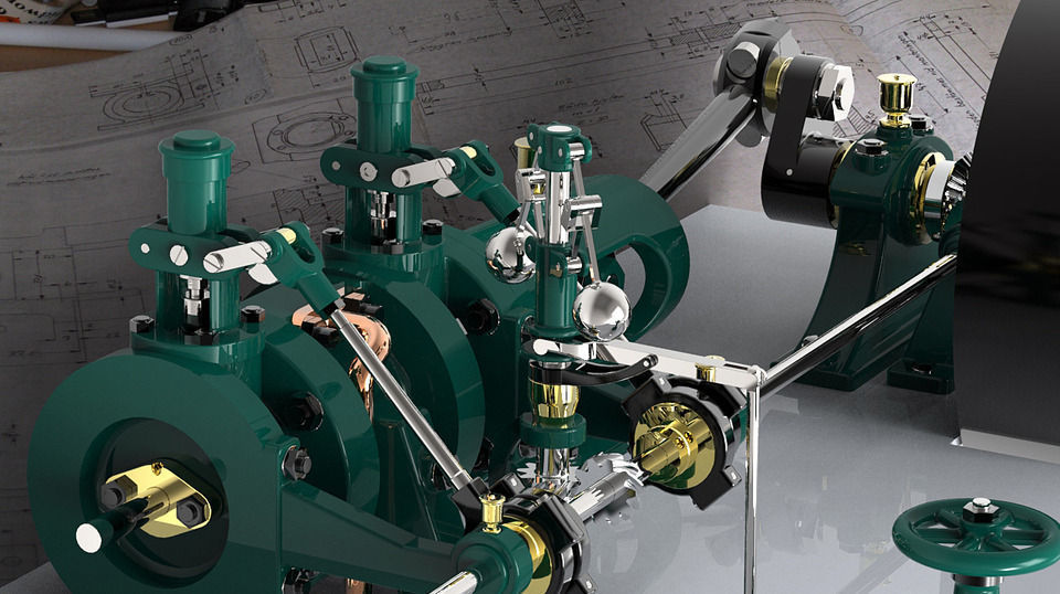 Valve steam model engine free 3D model | CGTrader