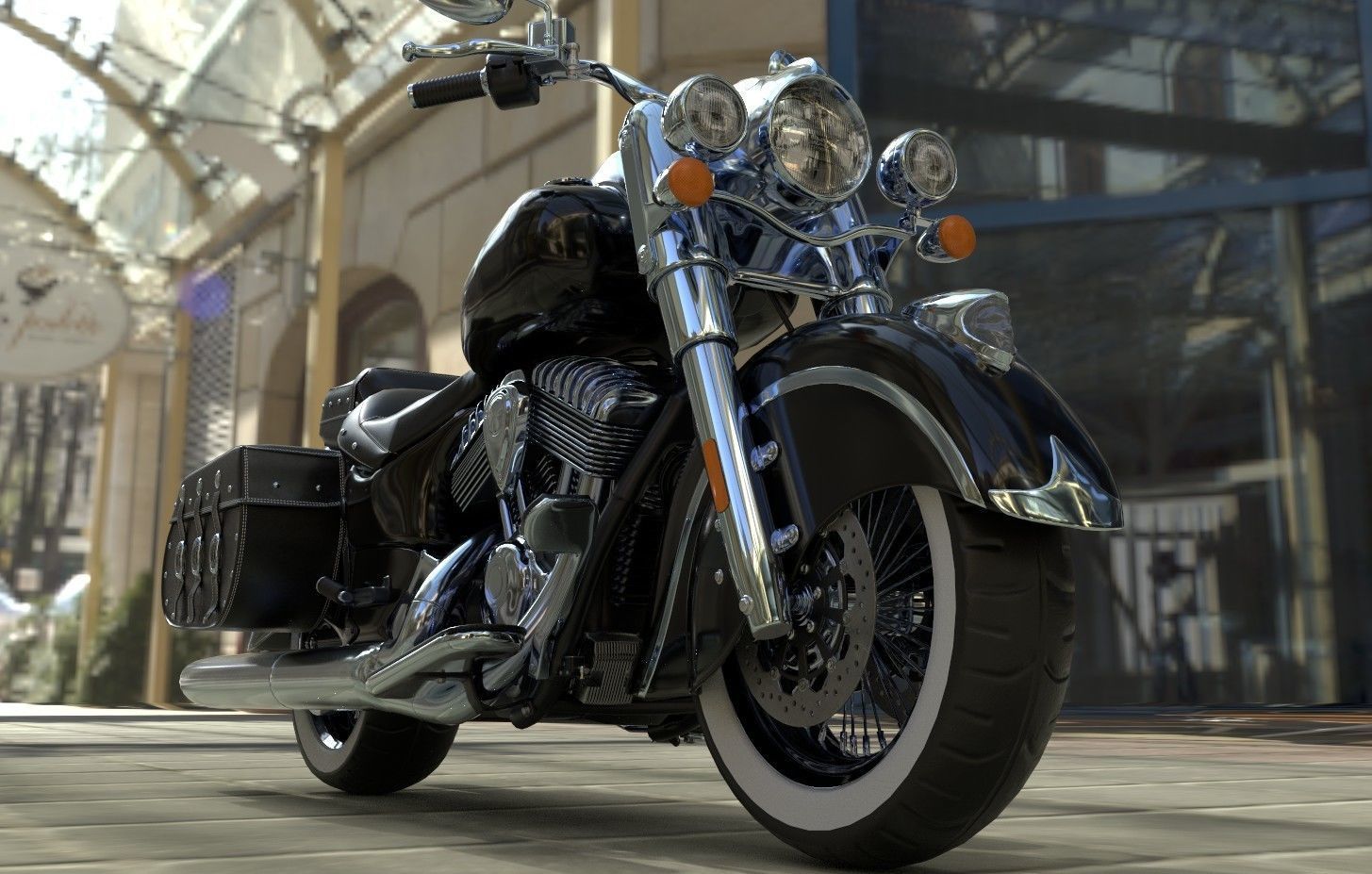 3D model Vintage Custom Motorcycle Low Poly VR / AR / low-poly | CGTrader