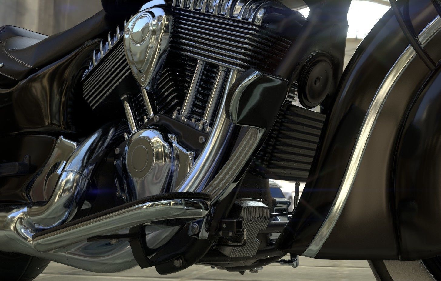 3D model Vintage Custom Motorcycle Low Poly VR / AR / low-poly | CGTrader