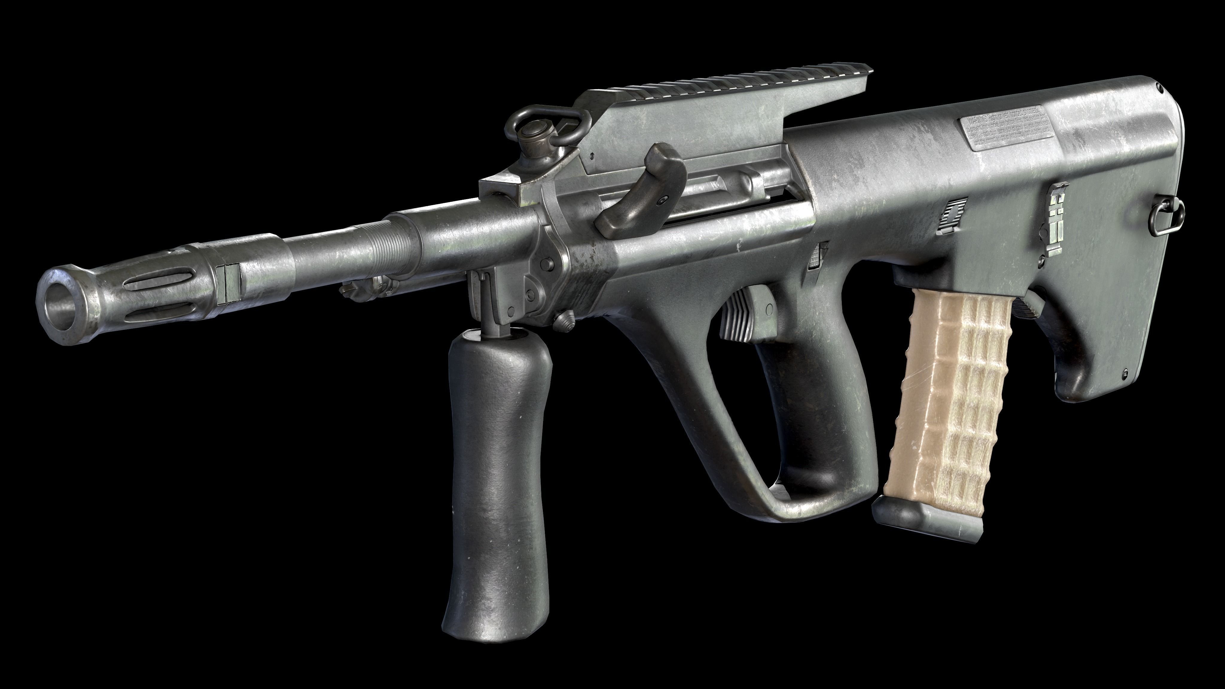 3D model Austeyr Steyr AUG A3 PBR Worn VR / AR / low-poly | CGTrader