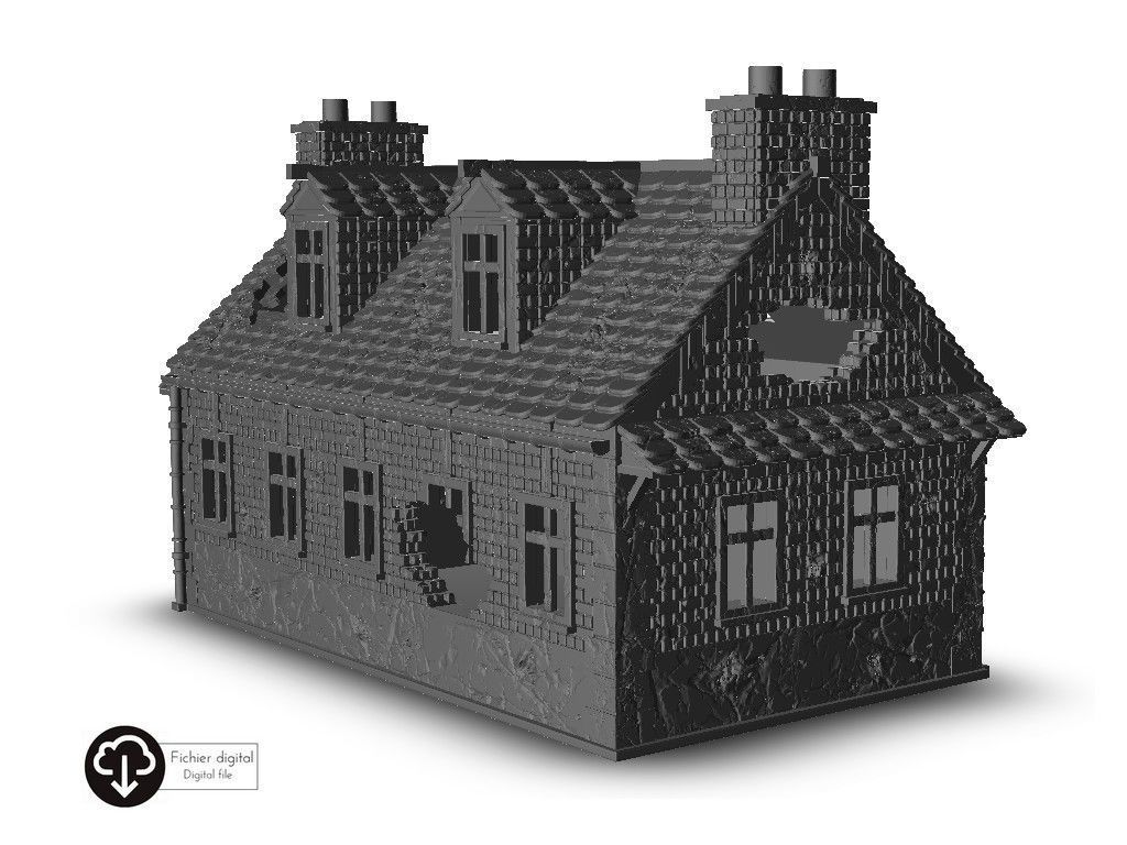 Ruined house 13 3D model 3D printable | CGTrader