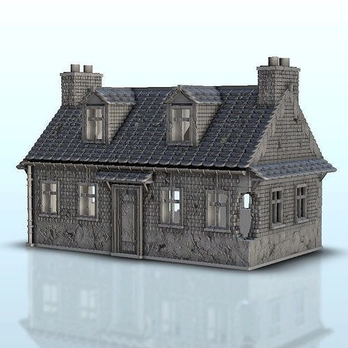 Ruined house 13 3D model 3D printable | CGTrader