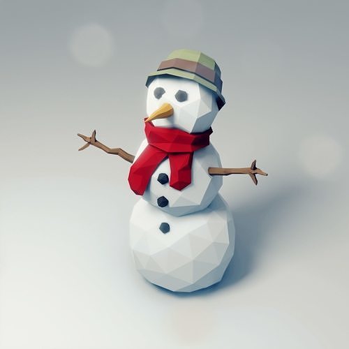 3D model Snowman VR / AR / low-poly | CGTrader