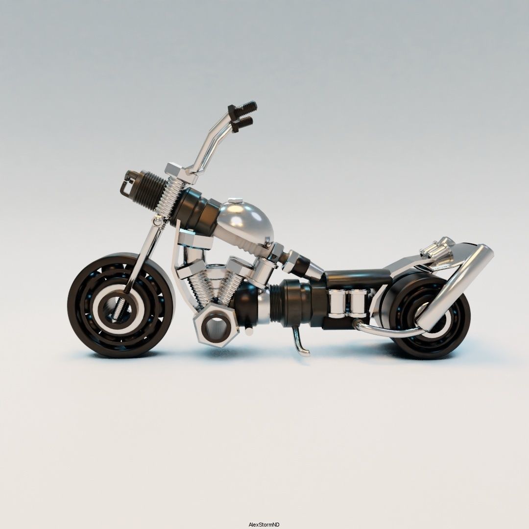 Candle Motorcycle 3D model 3D printable | CGTrader