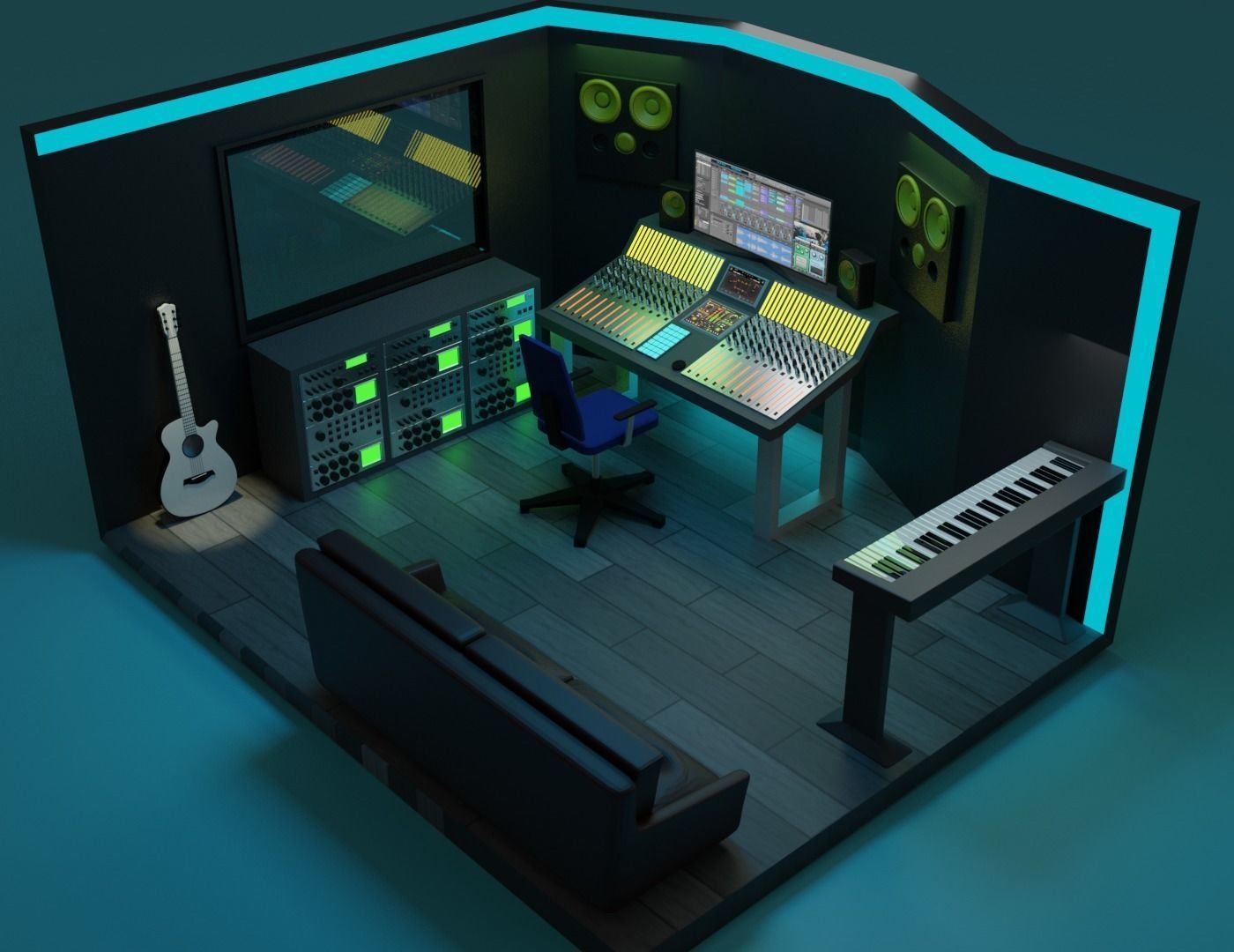 Recording Studio 3D model | CGTrader