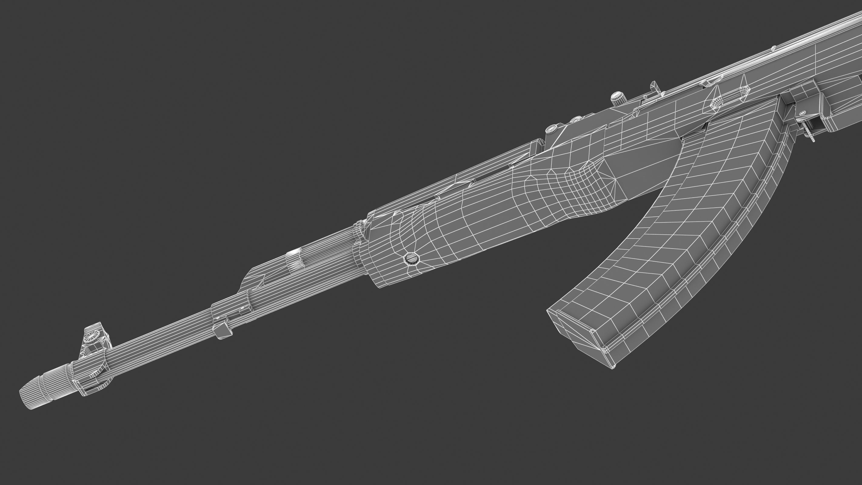 3D model AKM Low Poly ak - rifle VR / AR / low-poly | CGTrader