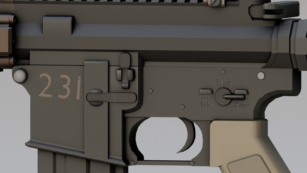 3D model M4 CQBR MK18 with Customize Attachments VR / AR / low-poly ...