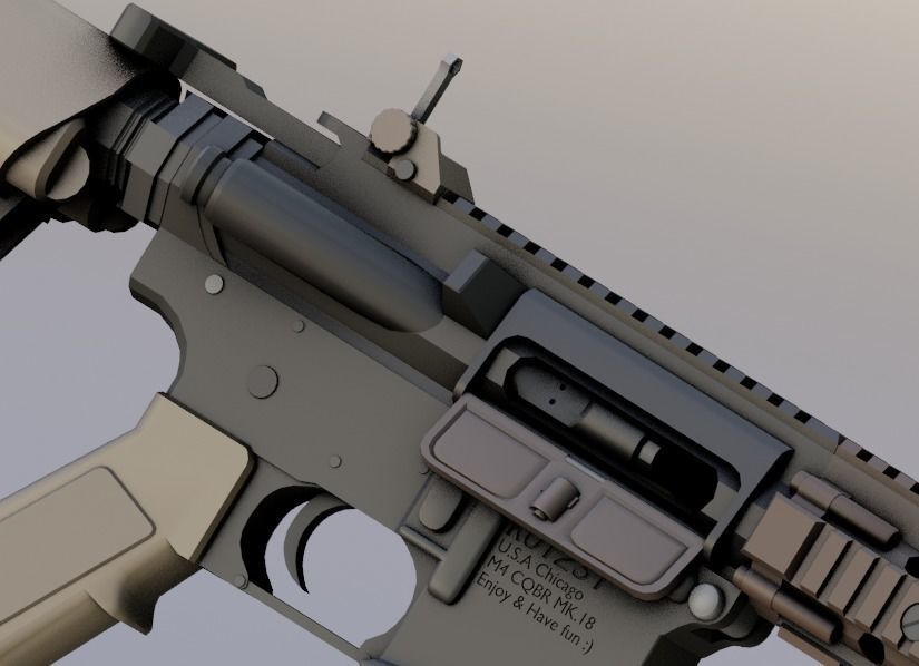 3D model M4 CQBR MK18 with Customize Attachments VR / AR / low-poly ...