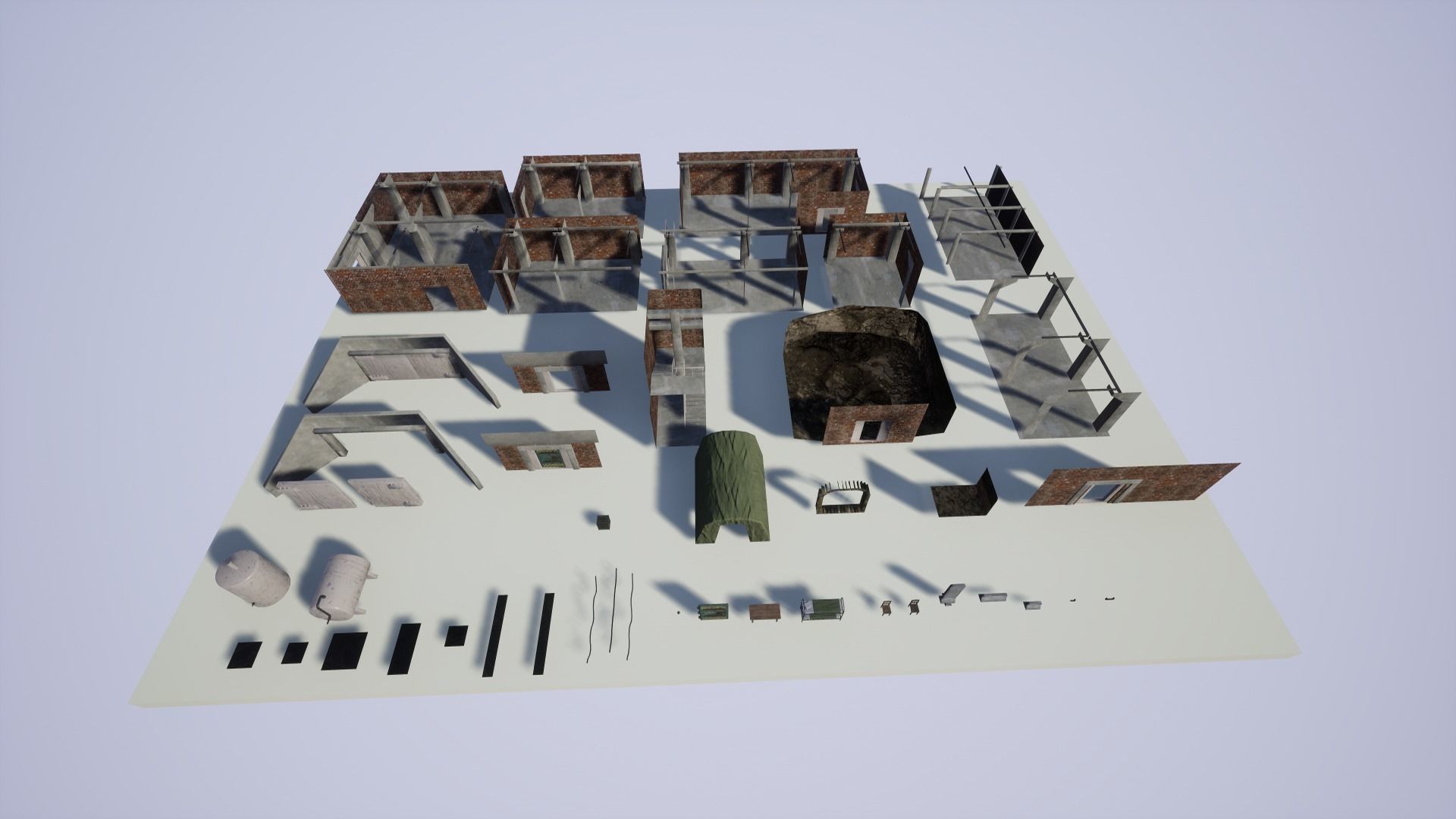 3D model Military modular bunker with props VR / AR / low-poly | CGTrader