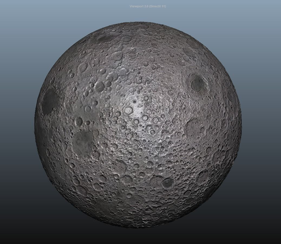 3D model Moon planet - Normal map mid poly - 8K Res VR / AR / low-poly ...