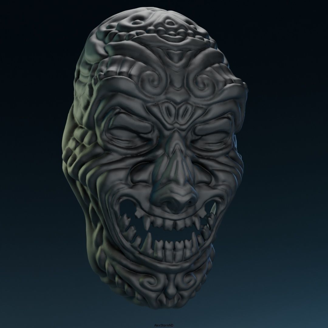 Smiling samurai mask 3D model 3D printable | CGTrader
