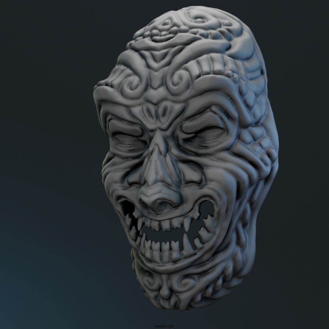 Smiling samurai mask 3D model 3D printable | CGTrader