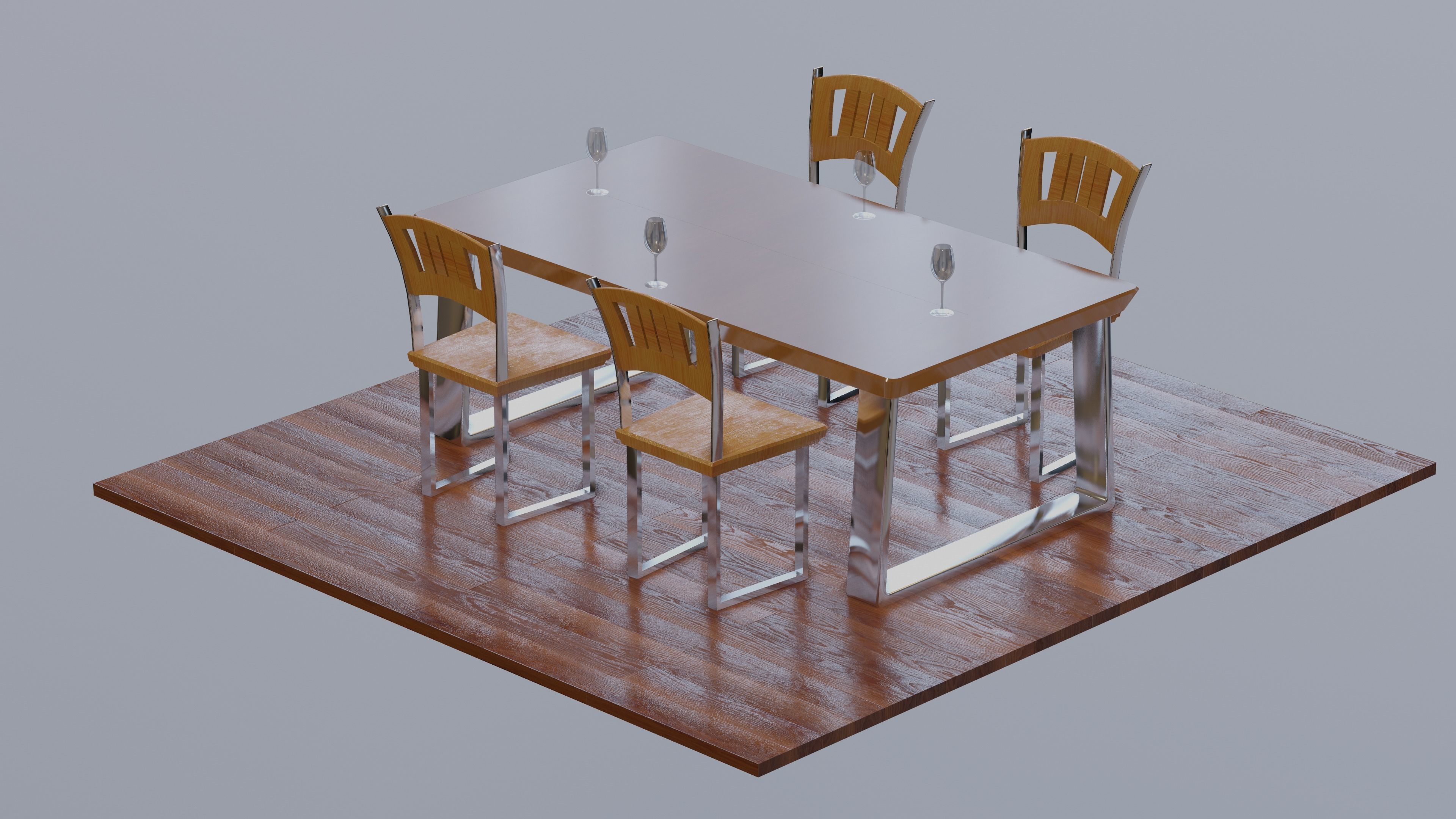 3D model Low Poly Dining Table Furniture VR / AR / low-poly | CGTrader
