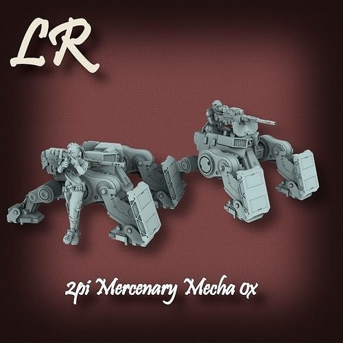 2pi Mercenary Mecha Ox 3D model 3D printable | CGTrader