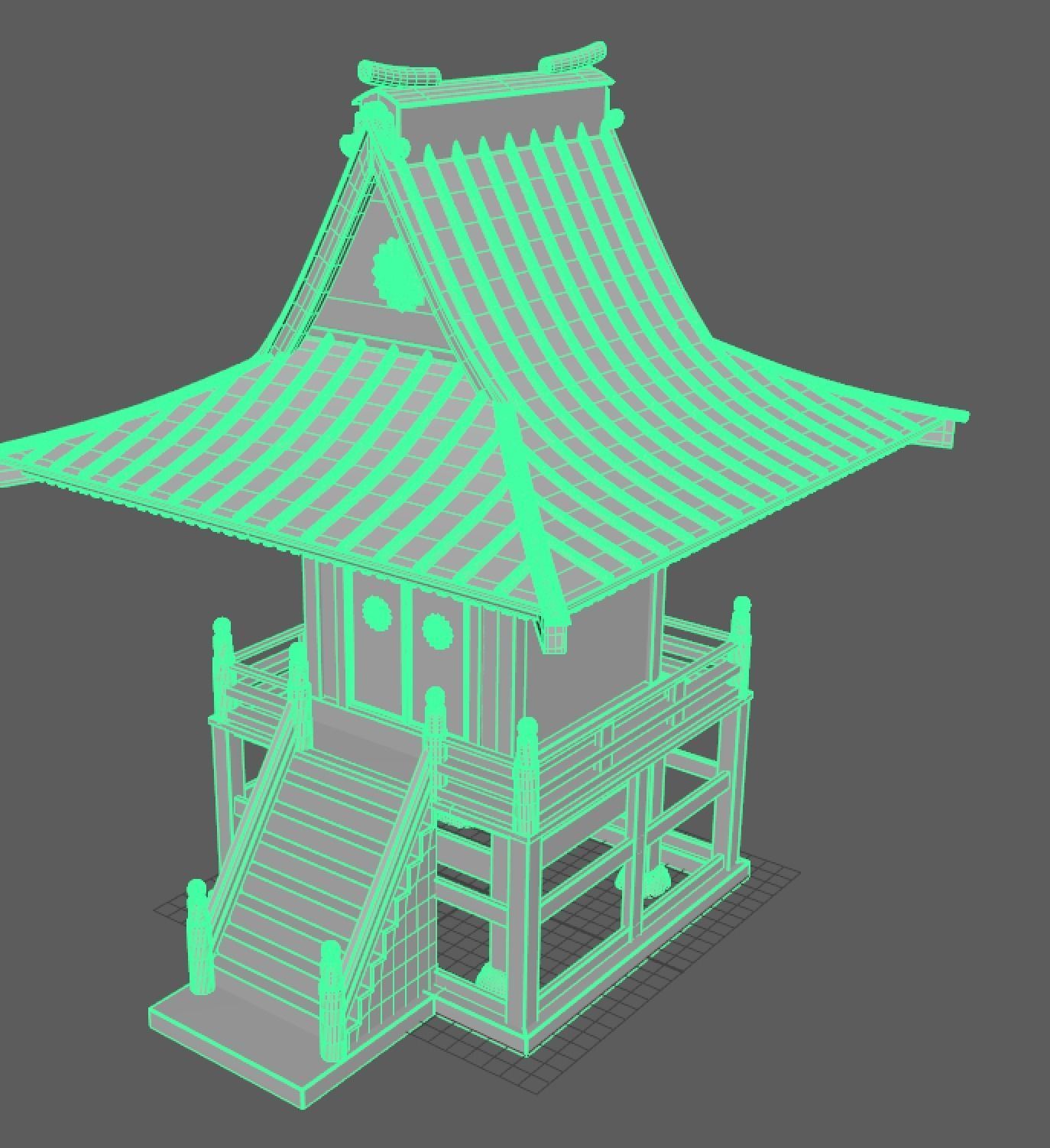 Mini Wooden Shrine 3D model | CGTrader