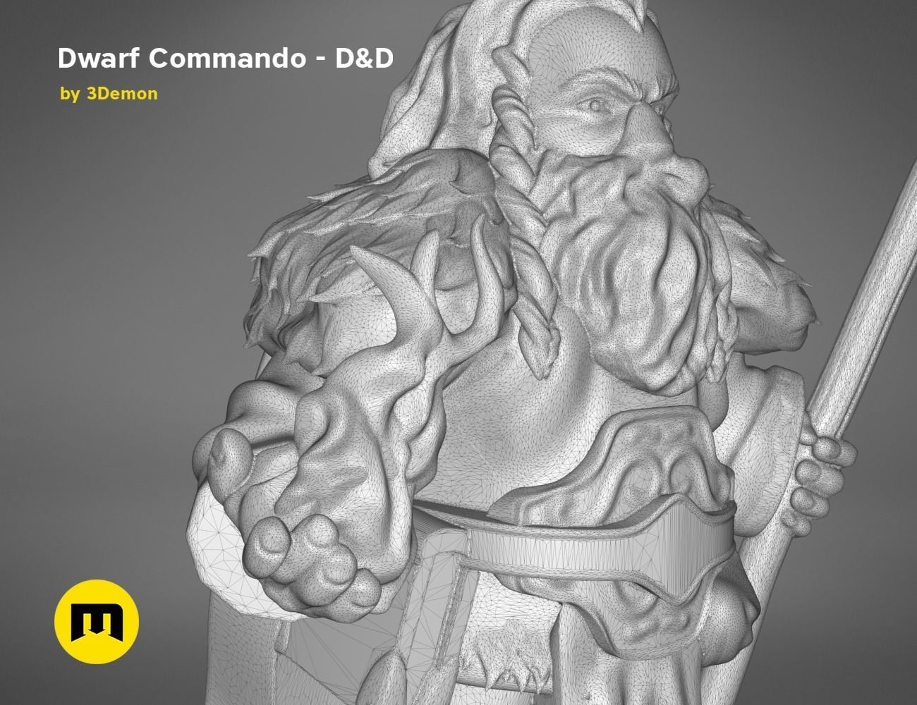 Dwarf Commando - DnD Set 3D model 3D printable | CGTrader