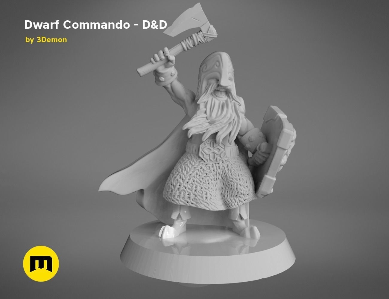 Dwarf Commando - DnD Set 3D model 3D printable | CGTrader