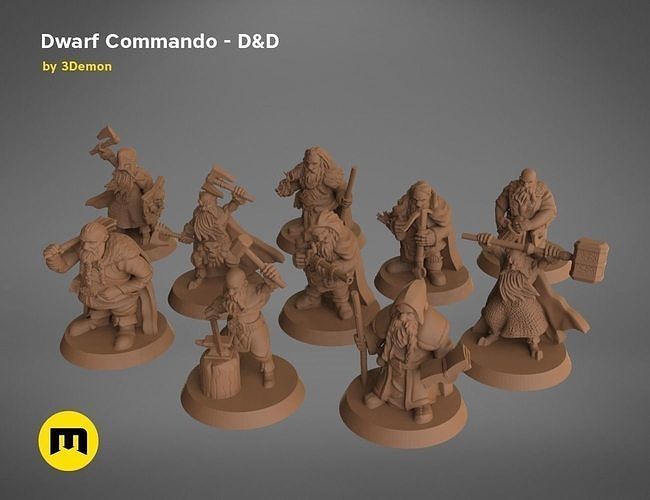 Dwarf Commando - DnD Set 3D model 3D printable | CGTrader