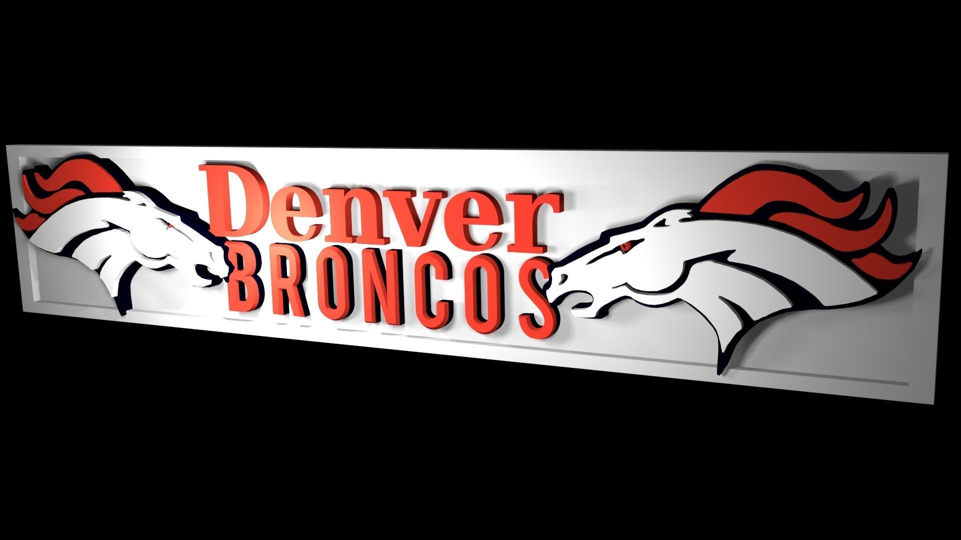 Denver Broncos 2 logo banner 3D model | CGTrader