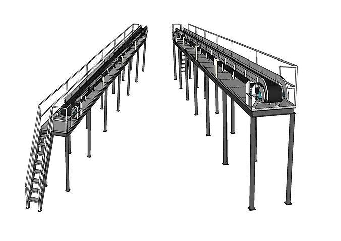 Overhead Belt Conveyor 3D model 3D printable | CGTrader