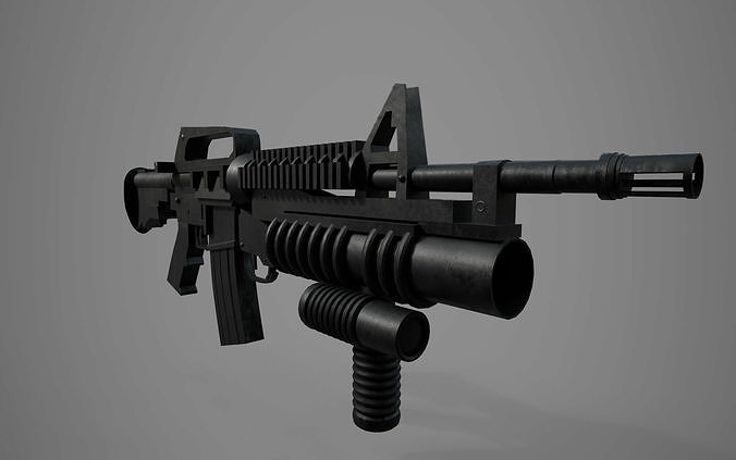 3D model machine gun weapon VR / AR / low-poly | CGTrader