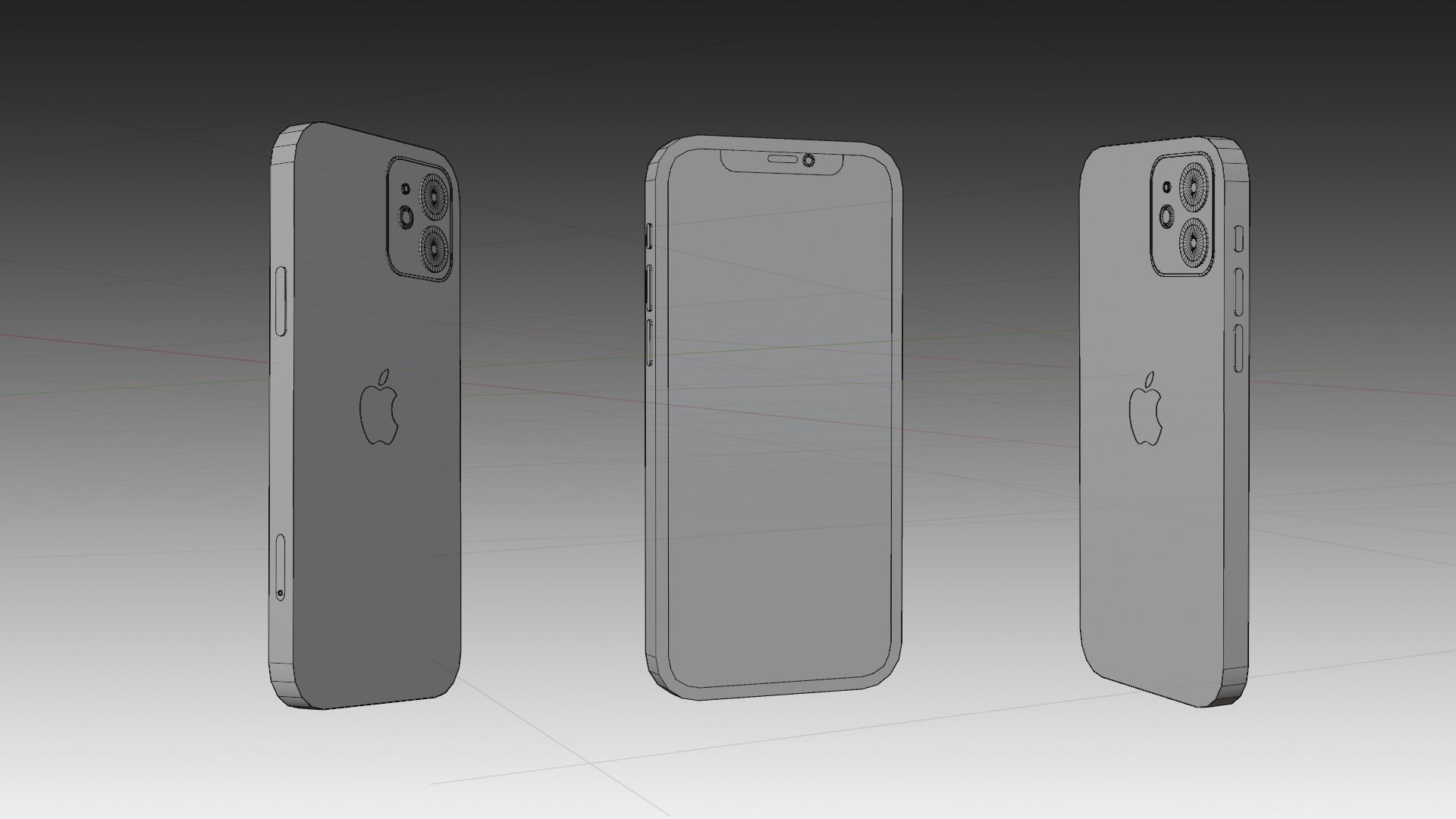 Low poly iphone model pro - gradient free 3D model | CGTrader