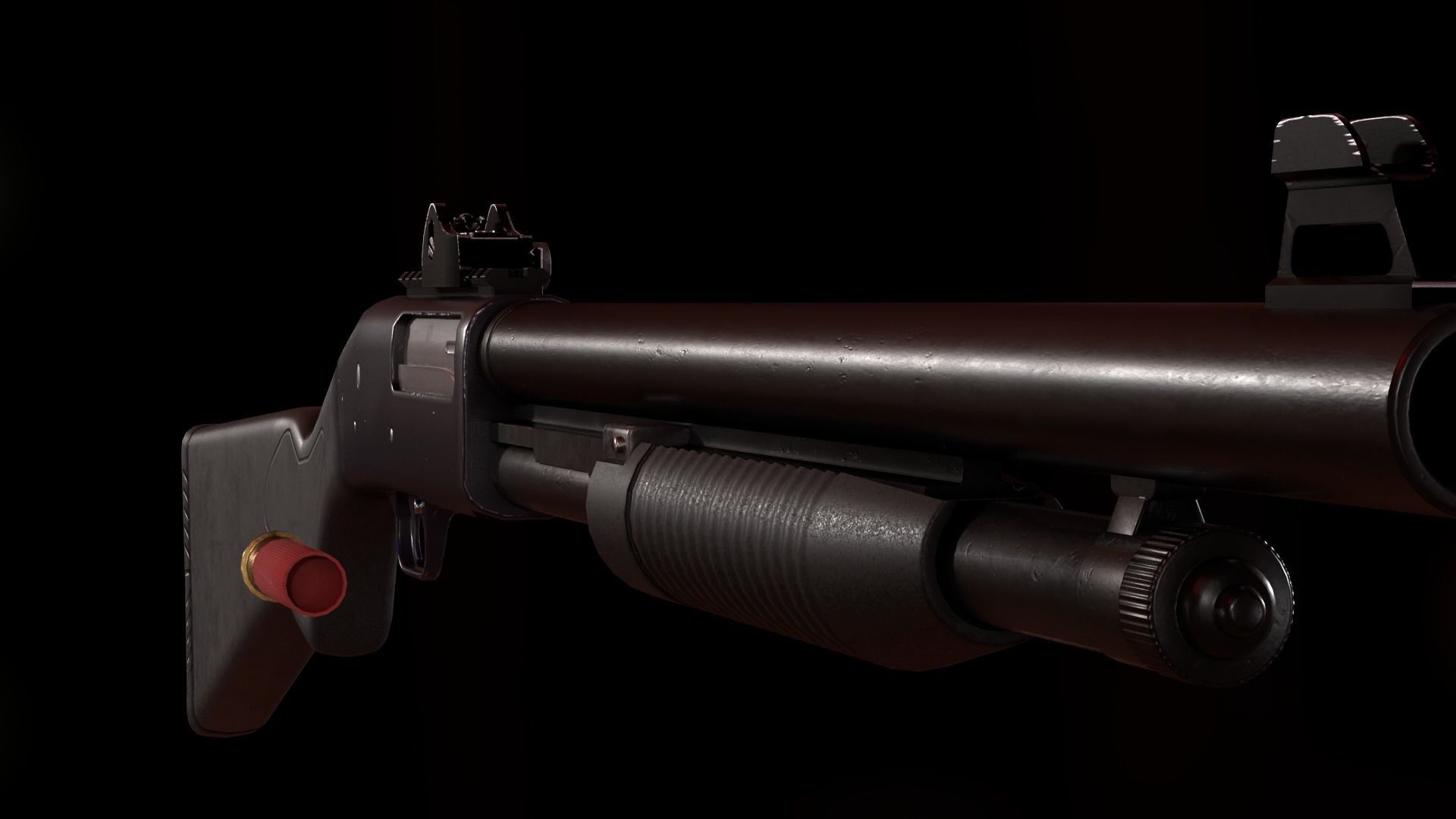 Shotgun M590 low poly free VR / AR / low-poly 3D model | CGTrader