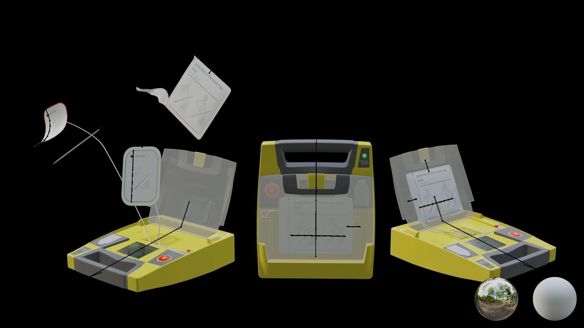 AED defibrillator 3D model rigged | CGTrader