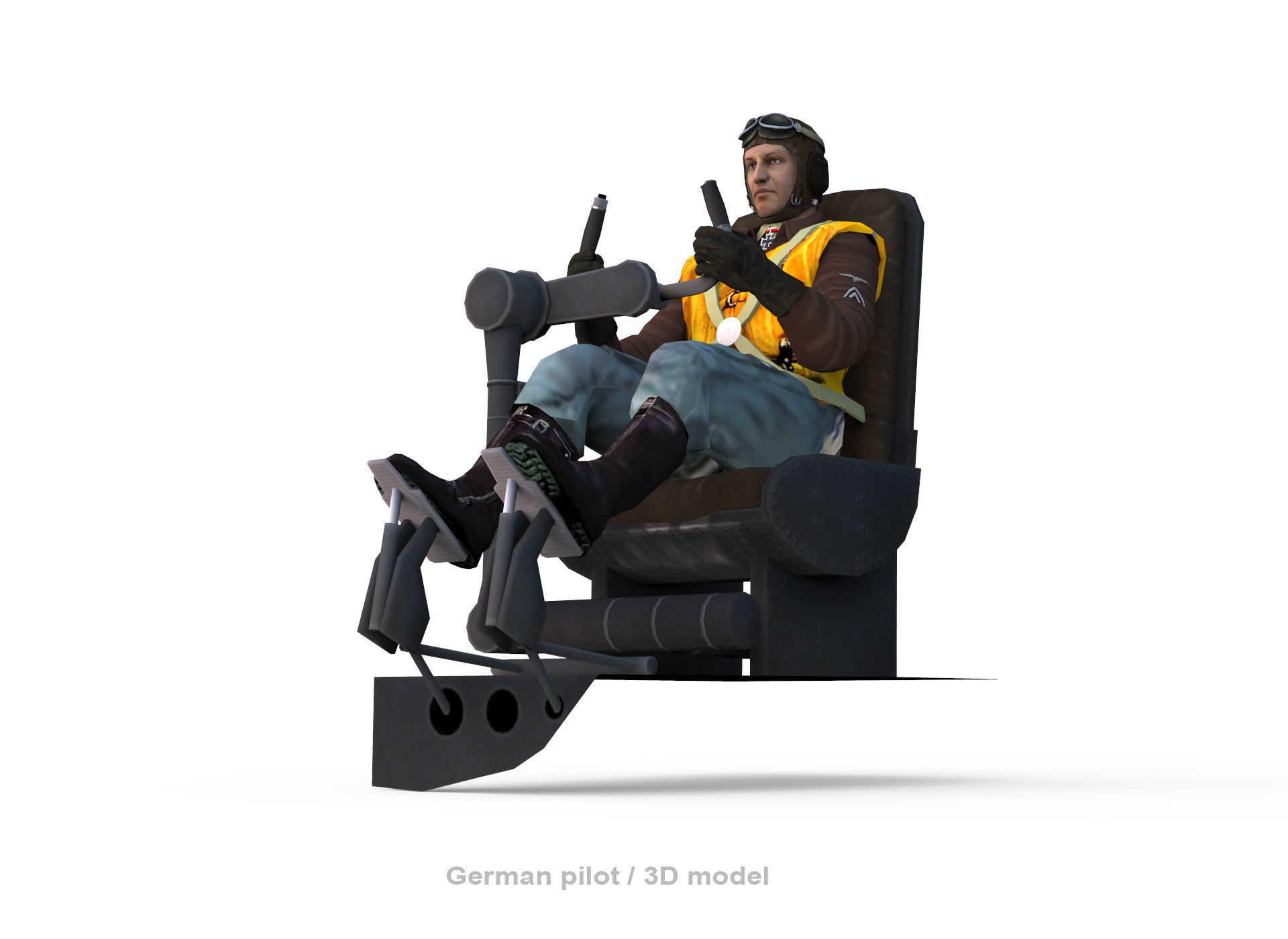 German bomber pilot ww2 3D model | CGTrader