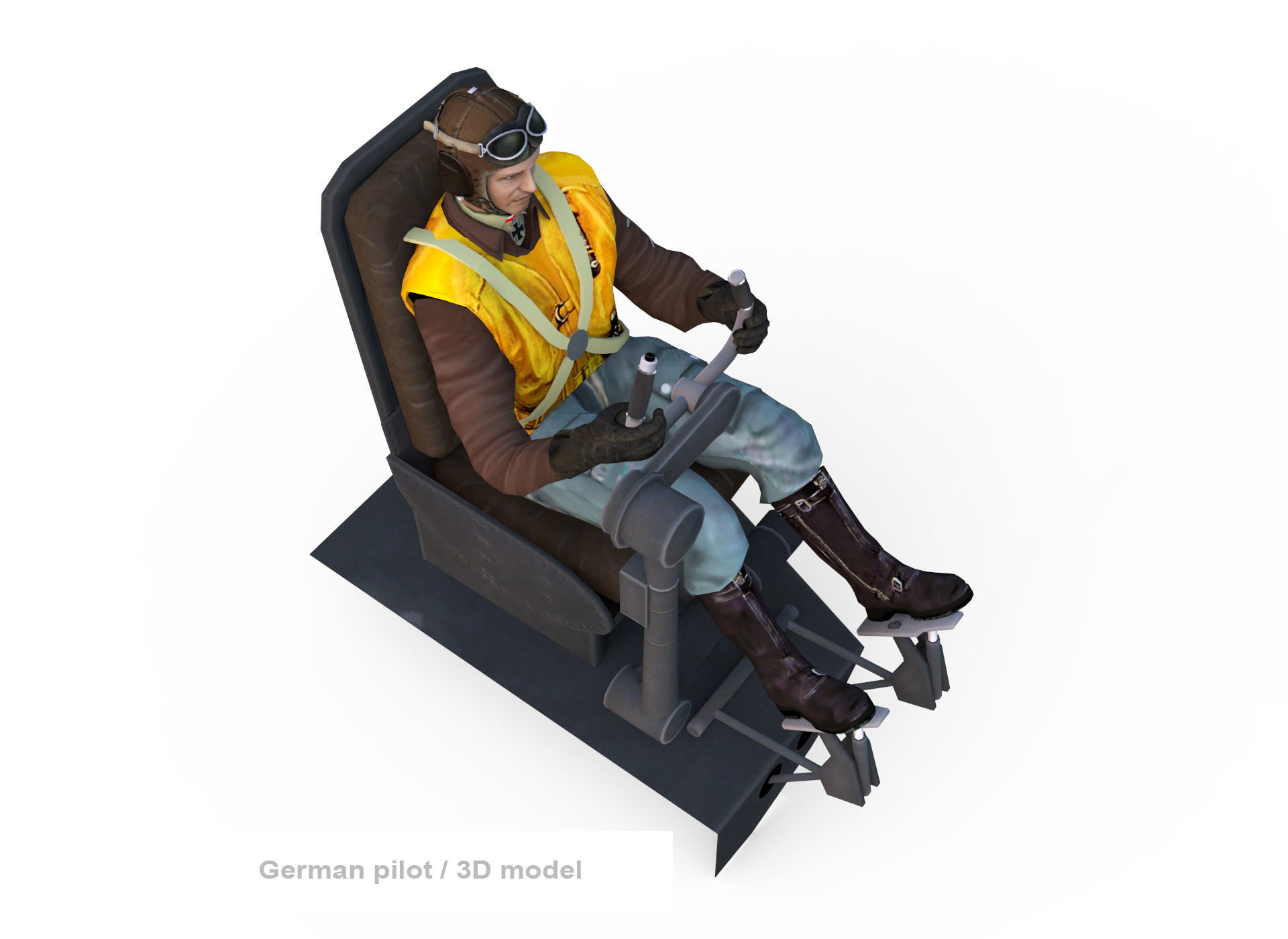 German bomber pilot ww2 3D model | CGTrader
