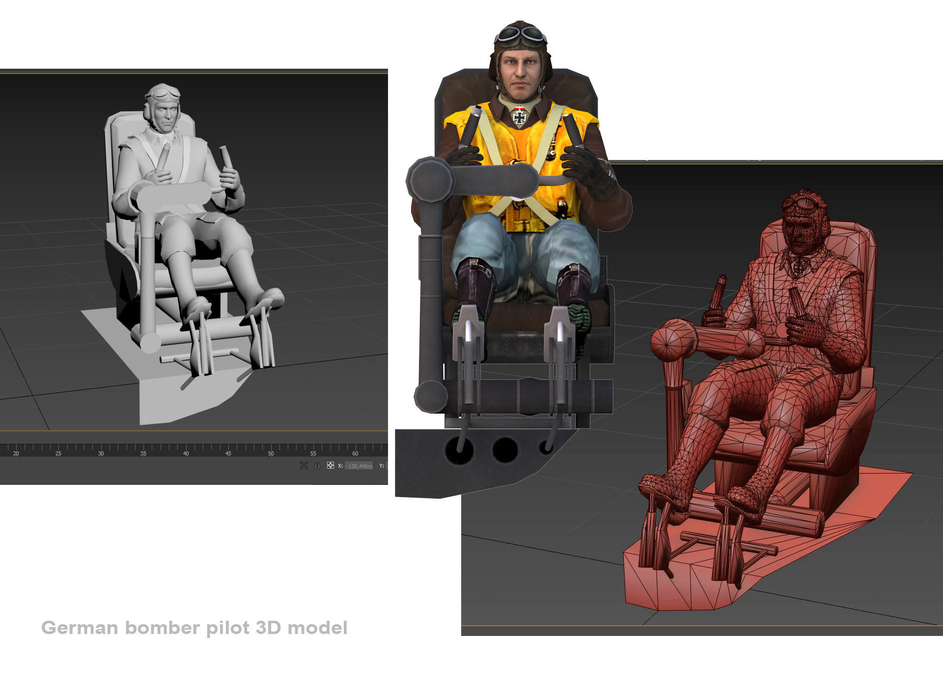 German bomber pilot ww2 3D model | CGTrader