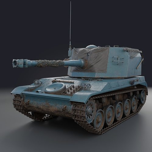 AMX-13 SPG PBR Model 3D model | CGTrader