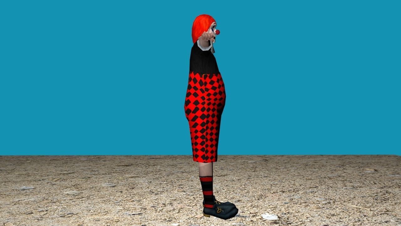 3D model Pickles The Clown with Big Blue Circus Top VR / AR / low-poly ...