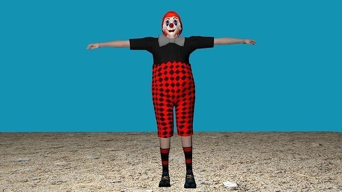 3D model Pickles The Clown with Big Blue Circus Top VR / AR / low-poly | CGTrader