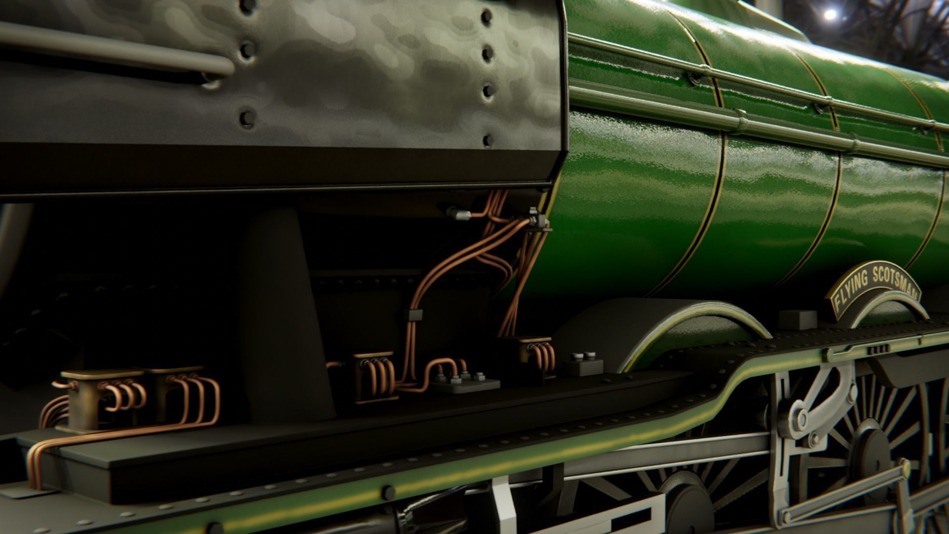 Flying Scotsman steam train 3D model animated rigged | CGTrader