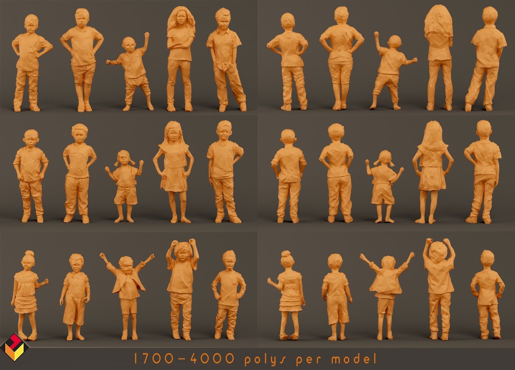 3D model LOWPOLY STYLE KIDS VR / AR / low-poly | CGTrader