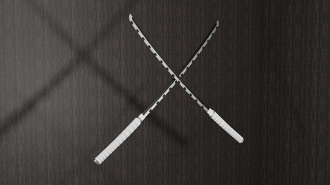 3D model Demon Slayer Sword - Inosuke Nichirin blade VR / AR / low-poly ...