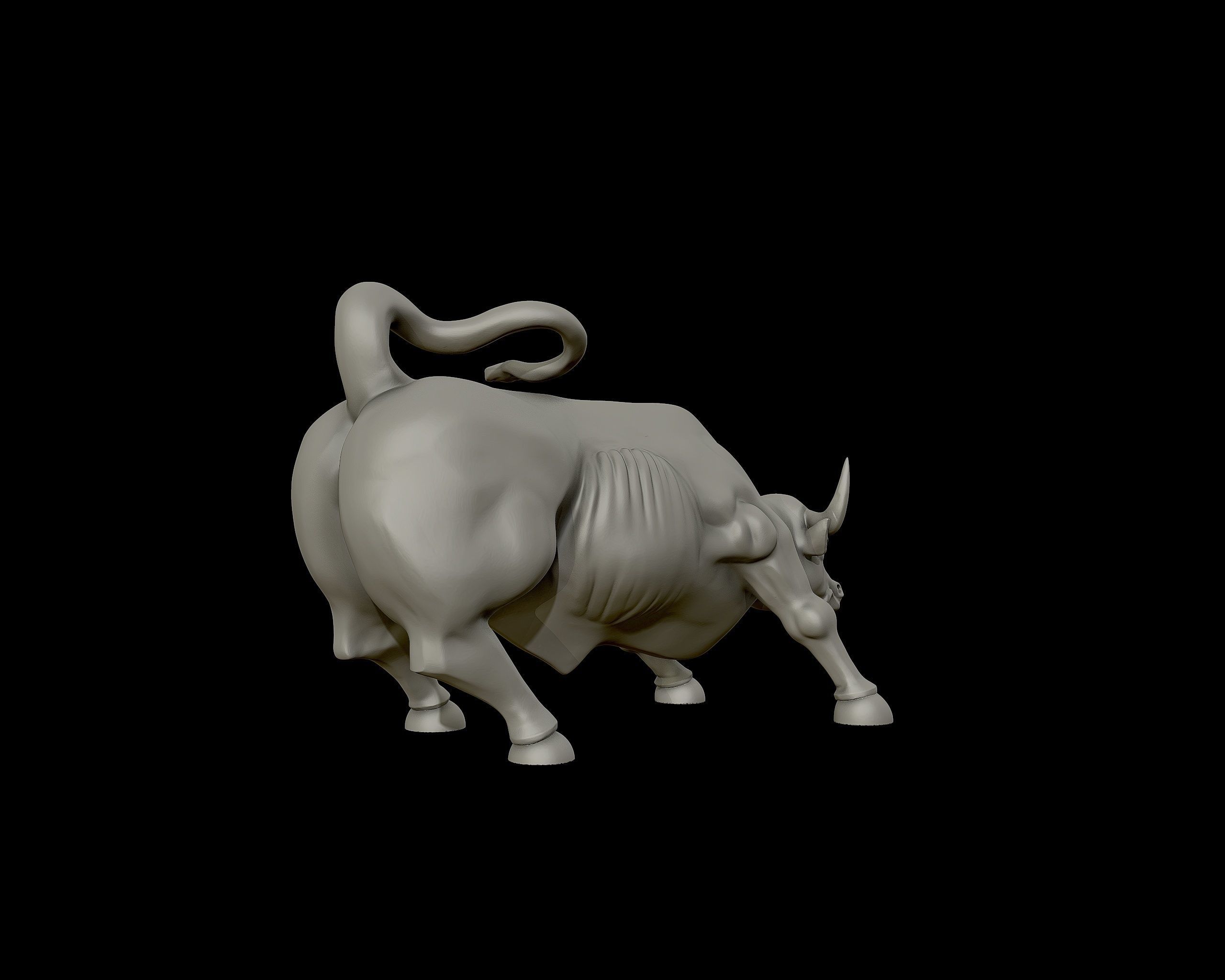 Charging Bull sculpture 3D model 3D printable | CGTrader