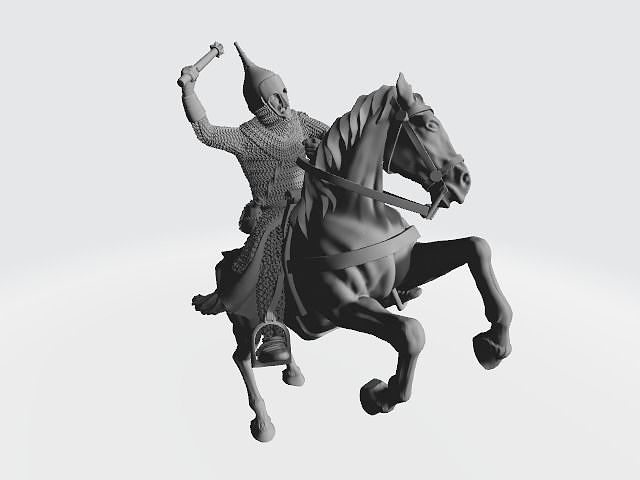 Medieval Knight Fighting On Horse