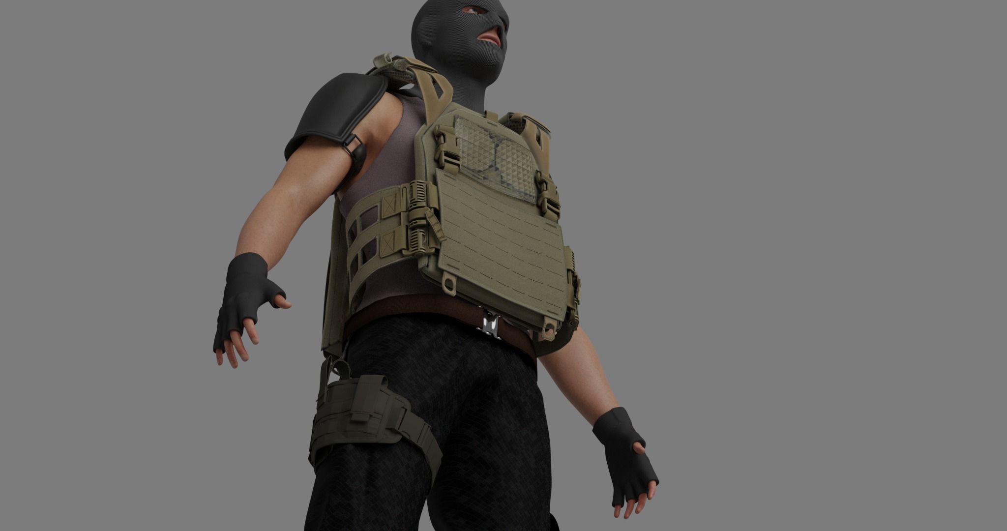 Terrorist Model soldier wearing mask 3D model | CGTrader