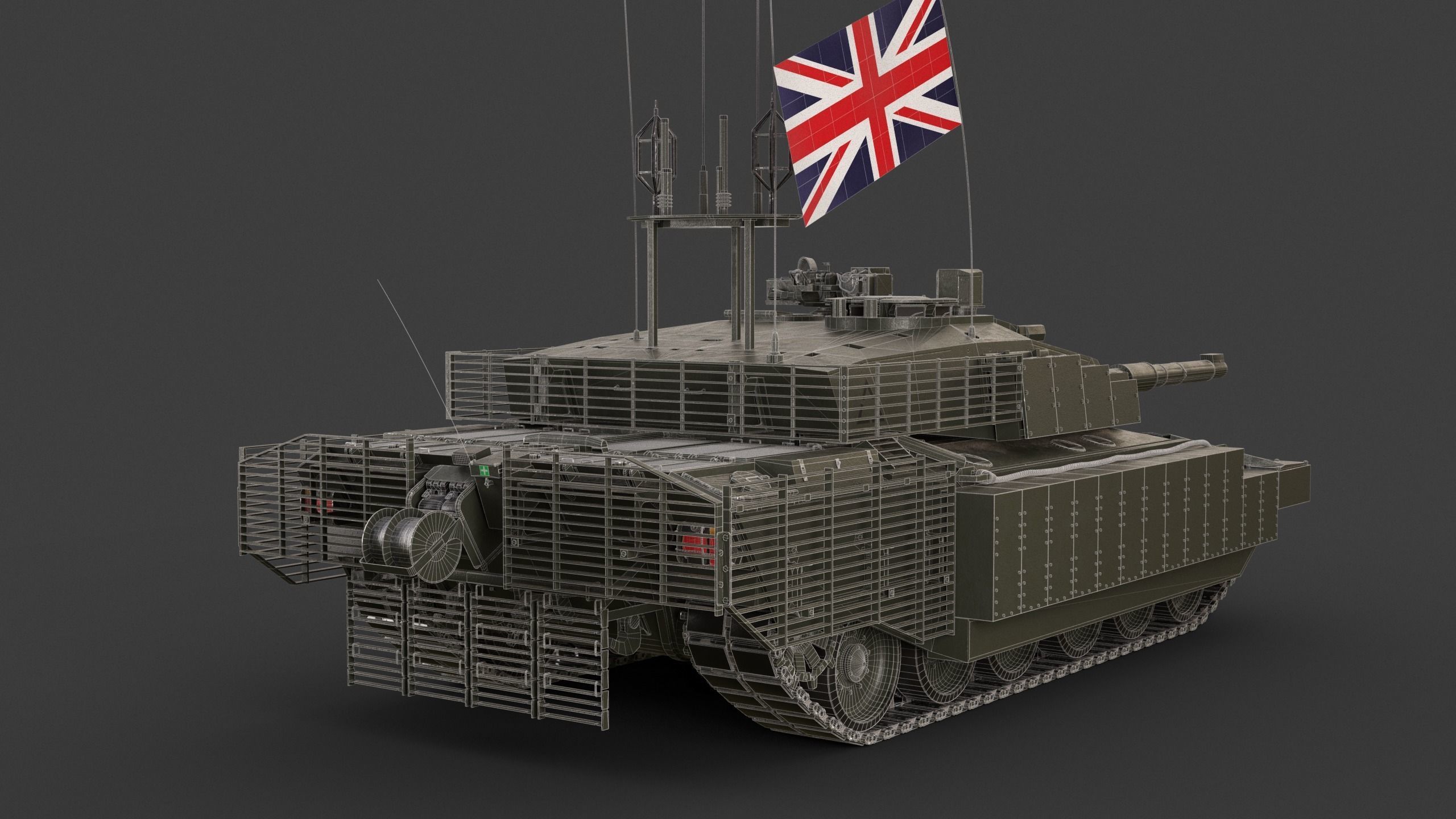 Challenger 2 TES 3D model rigged | CGTrader