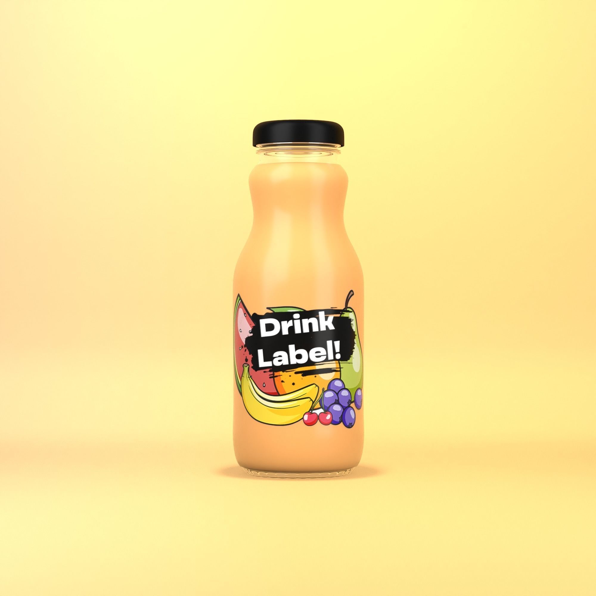 Glass Bottle Set with 7 Juice Materials free 3D model animated | CGTrader