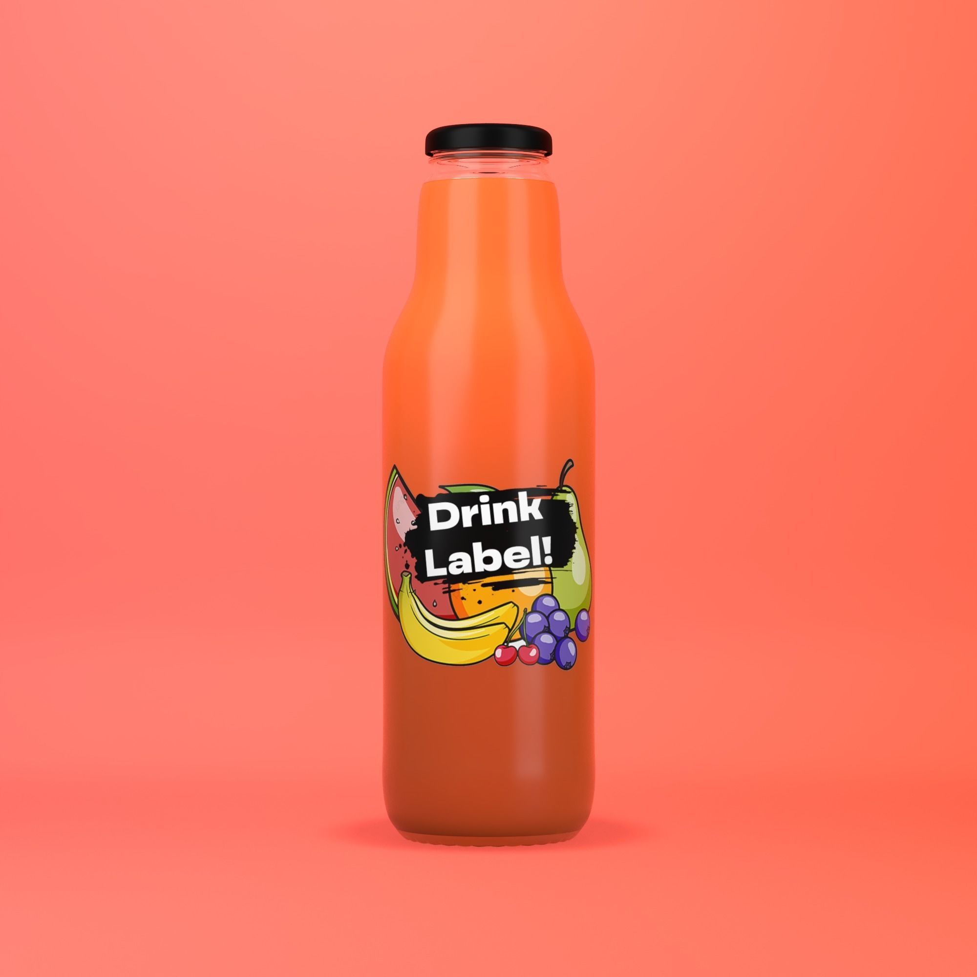 Glass Bottle Set with 7 Juice Materials free 3D model animated | CGTrader