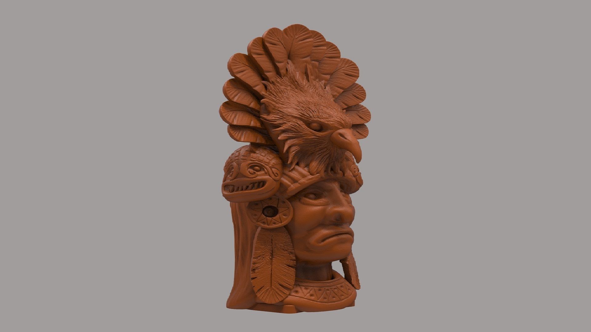 Eagle Aztec Warrior Sculpture 3D model 3D printable | CGTrader