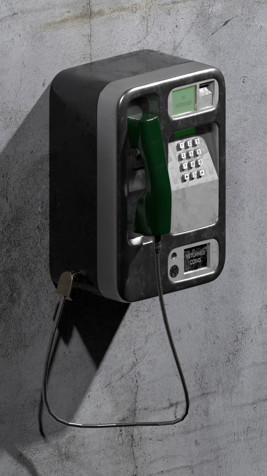 Payphone Model free 3D model animated rigged | CGTrader