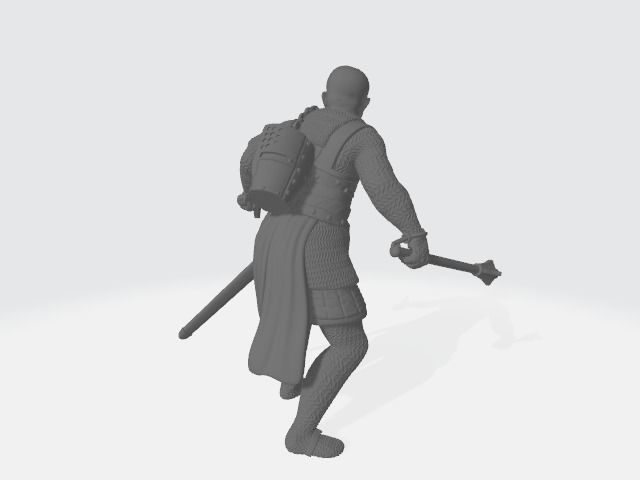 Medieval knight with mace and dagger 3D model 3D printable | CGTrader