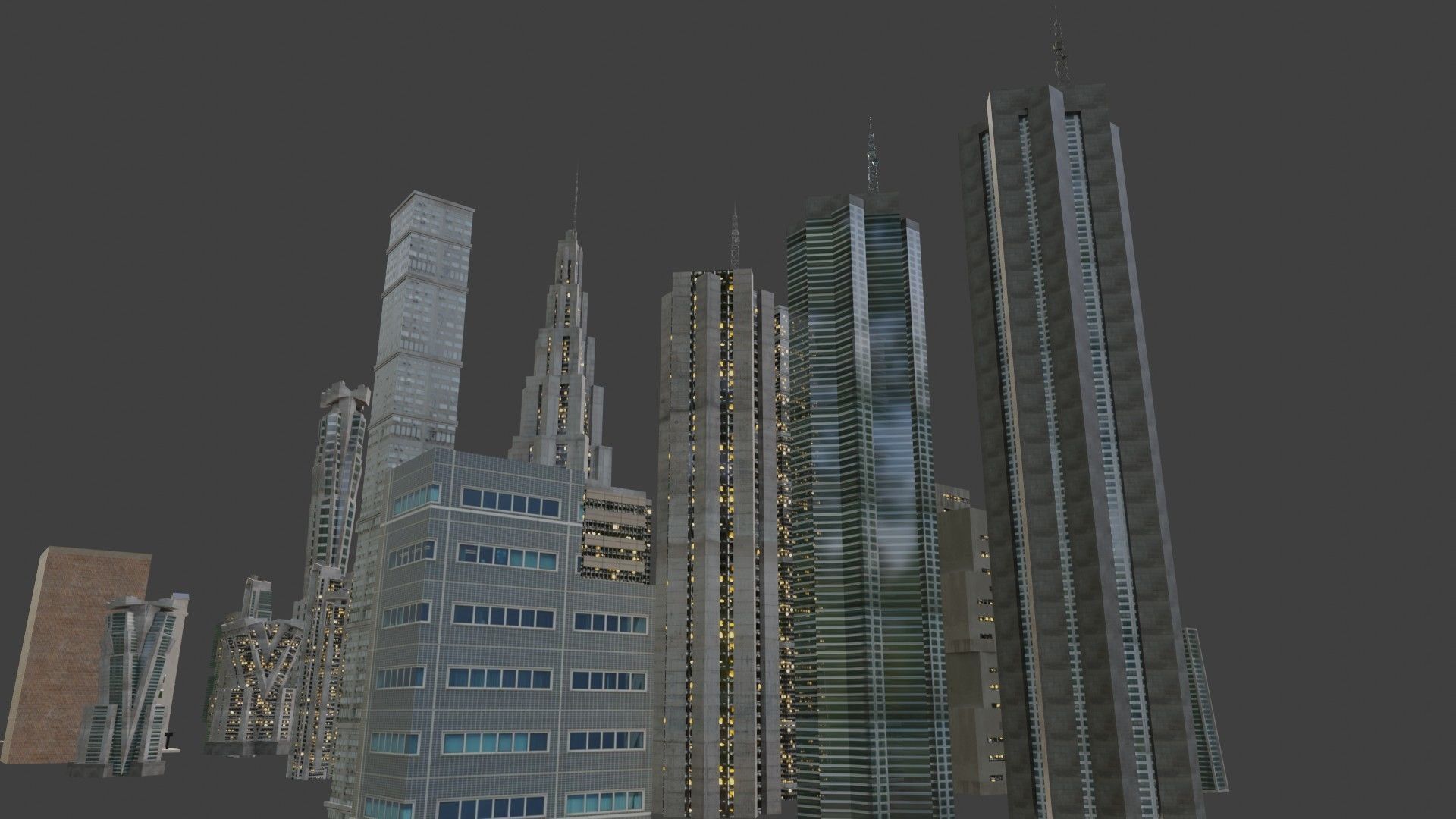 3D model blender city buidings package VR / AR / low-poly | CGTrader