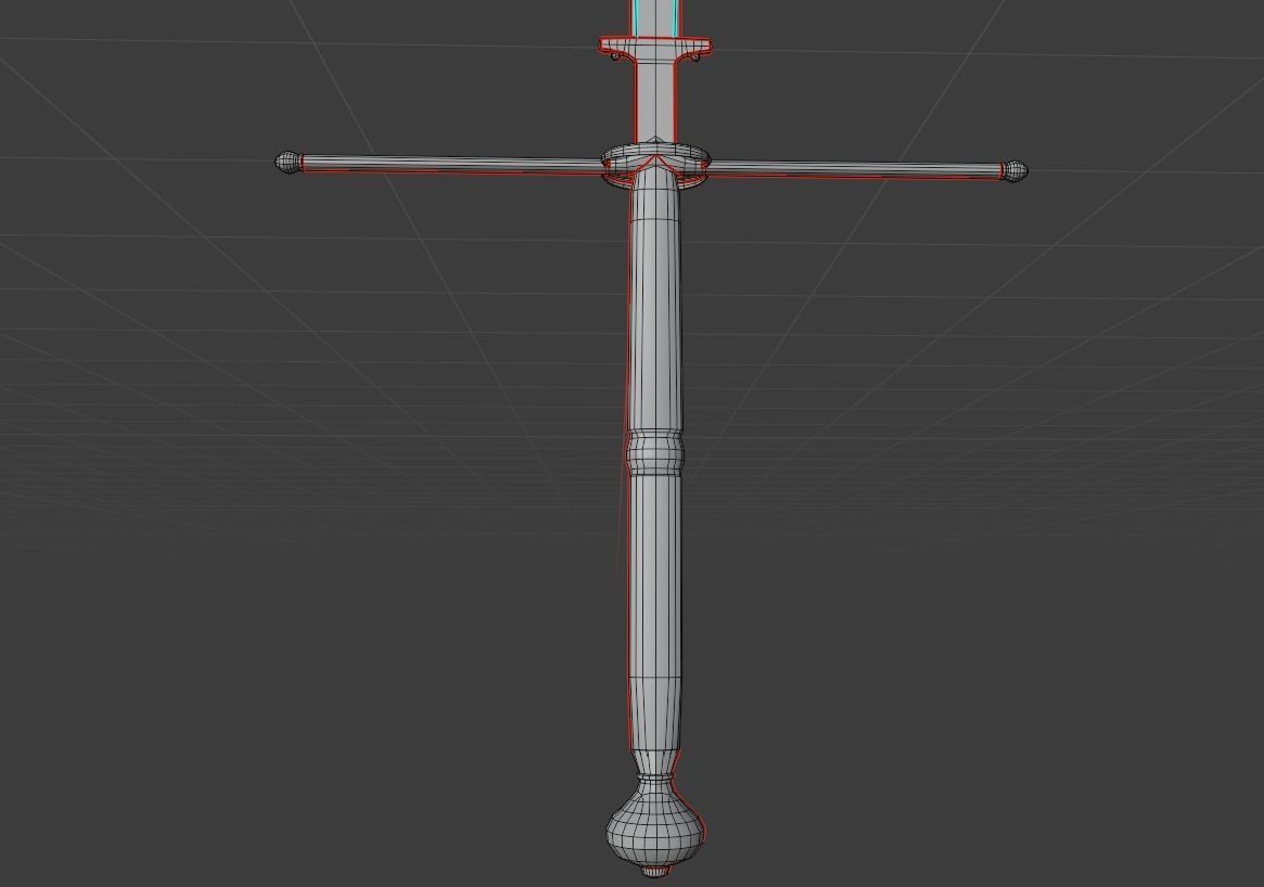 3D model Montante Spanish Steel Greatsword with Ring-Guard VR / AR ...